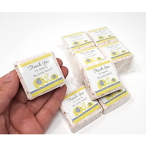 Botanical Bars 12 Yellow and Grey Elephant Thank You Soap Favors - 1.5oz Soap Favors - Gender Neutral Baby Shower Favors - Elephant Baby Shower Favors