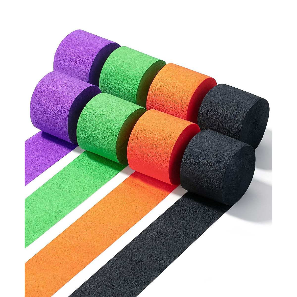 Mr. Pen- Crepe Paper Streamers, 8 pcs, 1.8" x 82ft, Crepe Paper Roll, Orange Streamers, Green Streamers, Black Streamers, Halloween Streamers, Orange Crepe Paper Halloween Decorations Party Streamers