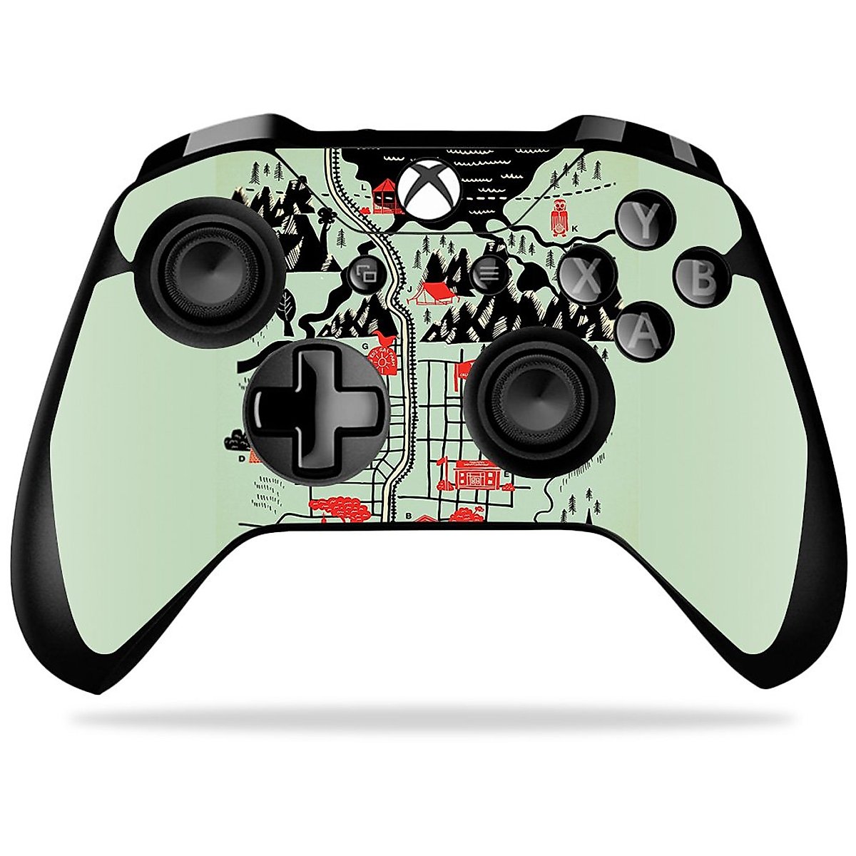 MightySkins Skin Compatible with Microsoft Xbox One X Controller - Twin Peaks Map | Protective, Durable, and Unique Vinyl Decal wrap Cover | Easy to Apply, Remove, and Change Styles | Made in The USA