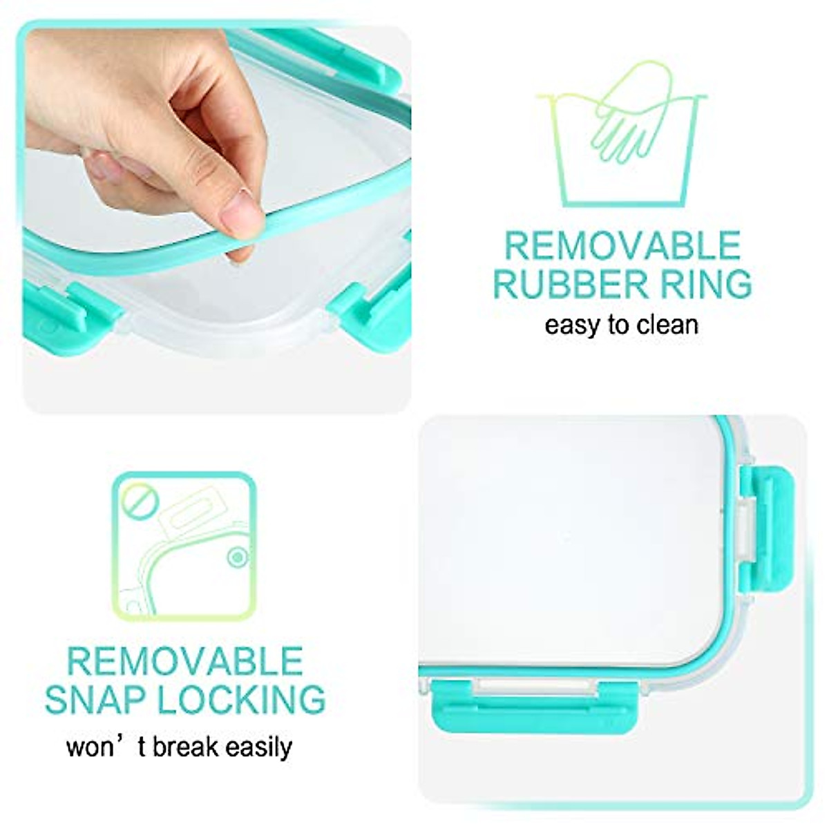 M MCIRCO [10-Pack,22 Oz Glass Meal Prep Containers,Glass Food Storage Containers with lids,Glass Lunch Containers,Microwave, Oven, Freezer and Dishwasher, Green