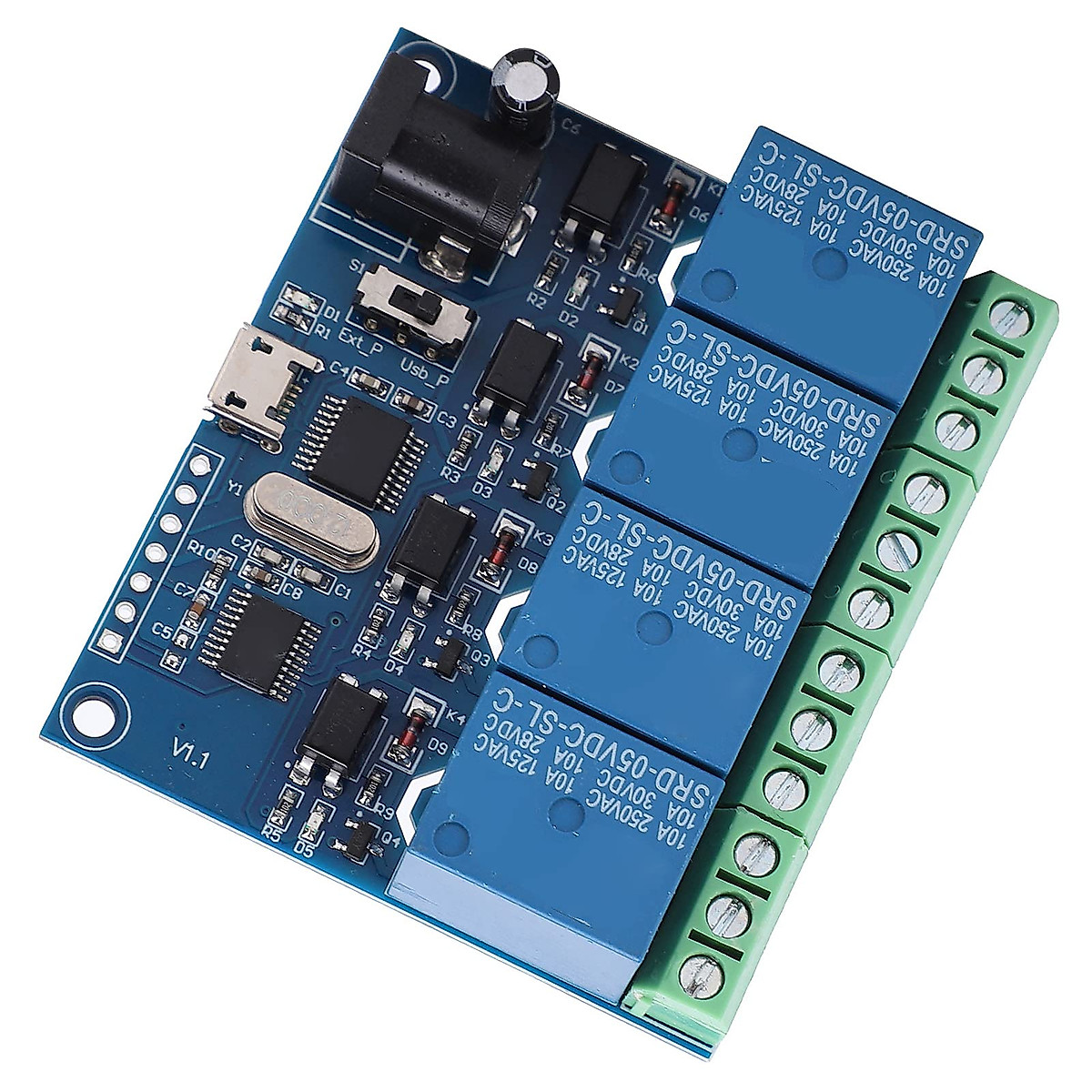 RANNYY USB Relay Module,DC5V 4 Channel Relay Module USB Computer Control Relay Switch High Performance Chip LCUS-4