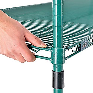 Nexel 21" x 48" x 54", 4 Tier Adjustable Wire Shelving Unit, NEXGuard Anti-Microbial Agent, NSF Listed Commercial Storage Rack, Poly-Green, Leveling feet