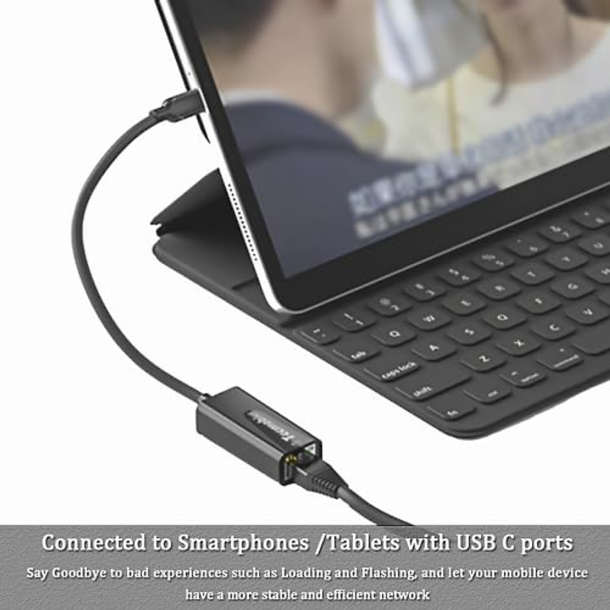 Tccmebius USB C to Ethernet Adapter, USB C to RJ45 10/100/1000 Network Gigabit Adapter for MacBook Pro/Air, iPad Pro, Dell XPS, Surface Book, Smartphone, Compatible Windows 7/8/10, Mac OS (TCC-S30C)