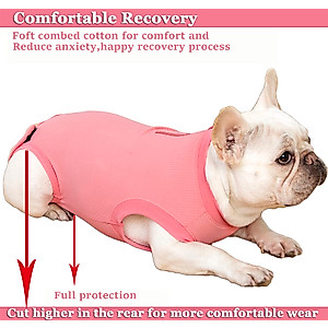Wabdhaly Dog Surgery Recovery Suit for Female Spay,Puppy Surgical Recovery Zip Up Suit,Anti-Licking Bodysuit for Abdominal Wounds,Cone Alternative Recovery Blank Suit for Dogs