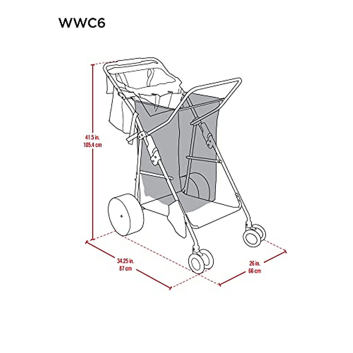 Rio Brands Wonder Wheeler Deluxe Beach Utility Foldable Cart with Removable Storage Tote, Blue