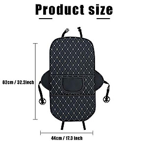 Aiydachy Kick Mats Back Seat Protector 2 Pack Car Back Seat Cover Premium Fabric Odor Free Protect Your Leather Seat with 2 Storage Pocket