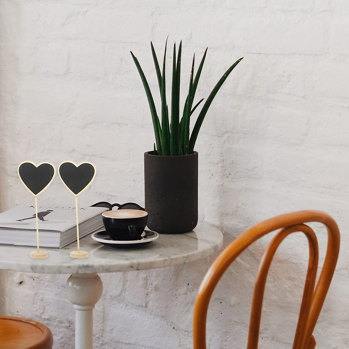 Cabilock 12pcs Decorative Ornaments Mini Erasable Chalkboards Place Cards for Weddings Small Blackboards Tabletop Chalkboard Signs Small Chalkboard Signs with Stand Buffet Wooden Bush