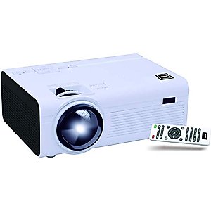 RCA RPJ119 2200 Lumens 720p LCD Home Theater Projector with Built-in 2 Watt Speaker, Dual HDMI Inputs, and Quiet Operation Fan (Non-Retail Packaging) (Renewed)