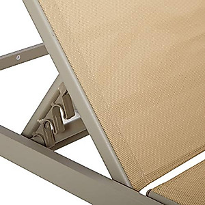 Ostrich Outdoor Princeton 2 Pack Patio Chaise Lounges | Patio Lounge Chairs | Patio Chairs | 5-Position Recliner Adjustable Sunbathing Lounge Chair for Patio, Beach, Yard, Pool, Tan & Taupe