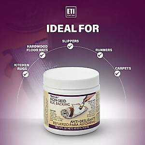 Environmental Technology Fiber-Lok Non-skid Backing (16 oz) Anti-Slip Natural Rubber Coating for Kitchen Rugs, Hardwood Floor Mats, Slippers, Runners, Carpets |Non-stain Machine-Washable Area Grippers