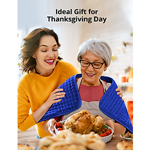 Heating Pad for Back Pain Relief, 33'' x 17'' XXXL Electric Heating Pad for Neck and Shoulder Cramps with 6 InstaHeat Settings, Auto Off, Moist Dry Heat Therapy, Machine Washable