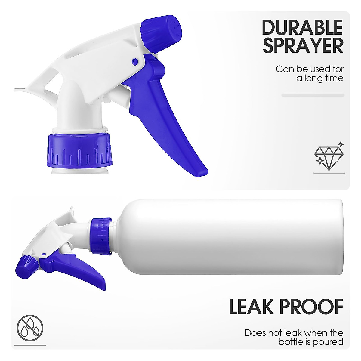 Tioncy 12 Pcs 17 Oz Plastic Spray Bottle Adjustable Spray Bottles Leak Proof Empty Water Bottle Refillable Spray Bottles for Cleaning Solution, Planting, Pet, BBQ, Bathroom, Kitchen (Blue)