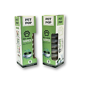 BARBERUPP Pet Wipes for Dogs - Travel-Friendly Dog Paw Wipes - Dog Wipes Cleaning Deodorizing - Puppy Wipe Set - Scented Doggie Grooming Non-Wet Wipes - 2 x 10 Individually-Sealed Pods