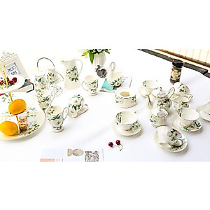 400ml Coffee Mugs with Spoon, Europe Noble Bone China Coffee Cup, Floral Ceramic Tea Cup, Tea Cup, Fancy Tea Cups, Gifts for Women, Tea Mugs,Flower Tea Cup, Luxury Tea Sets for Women