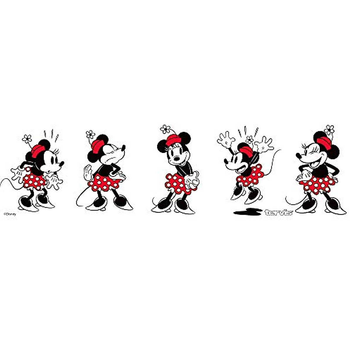 Tervis - 1308779 Tervis Disney - Minnie Mouse Poses Stainless Steel Insulated Tumbler with Clear and Black Hammer Lid, 12oz, Silver