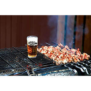 Funny Beer Glass Set For Men - Humorous Fathers Day Gift For Men - Best Dad Or Stepdad Gift for Summer Grilling, Valentines Day, Birthday, Christmas Stocking Stuffer - Beer Glass Grill Accessories