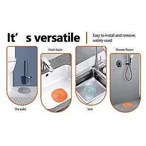 Hair Catcher Shower Drain Cover, 3pc Durable Silicone Tub Hair Stopper with Suction Cup For Bathroom,Kitchen,Home Organization Accessories Must Haves