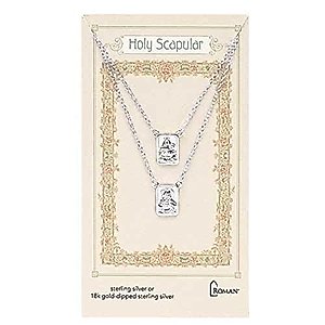 Roman Infinity Holy Scapular Sterling Silver Necklace 26 Inches Long