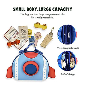 Zoy zoii Toddler Backpack for Boy, Kids Mini Battleship Backpack Gift, Preschool Kindergarten Travel Bag for 2-5 Years