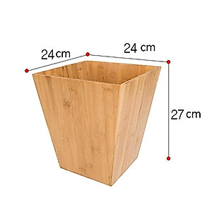 TKFDC Trash can Creative No Lid Solid Wood Trash Can Household Simple Bedroom Living Room Thicker Paper Basket Barrel for Storage (Size : E)