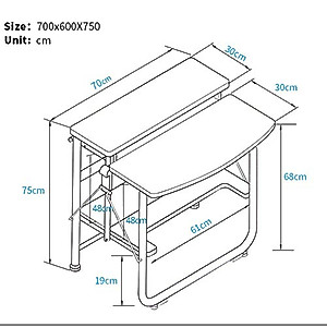 WYKDD Height Sit Stand Workstation, Mobile Standing Desk, Stand Up Computer Desk with Dual Surface for Home Office