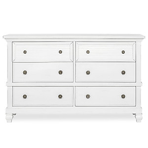 Evolur Weathered White Cape May Double Dresser