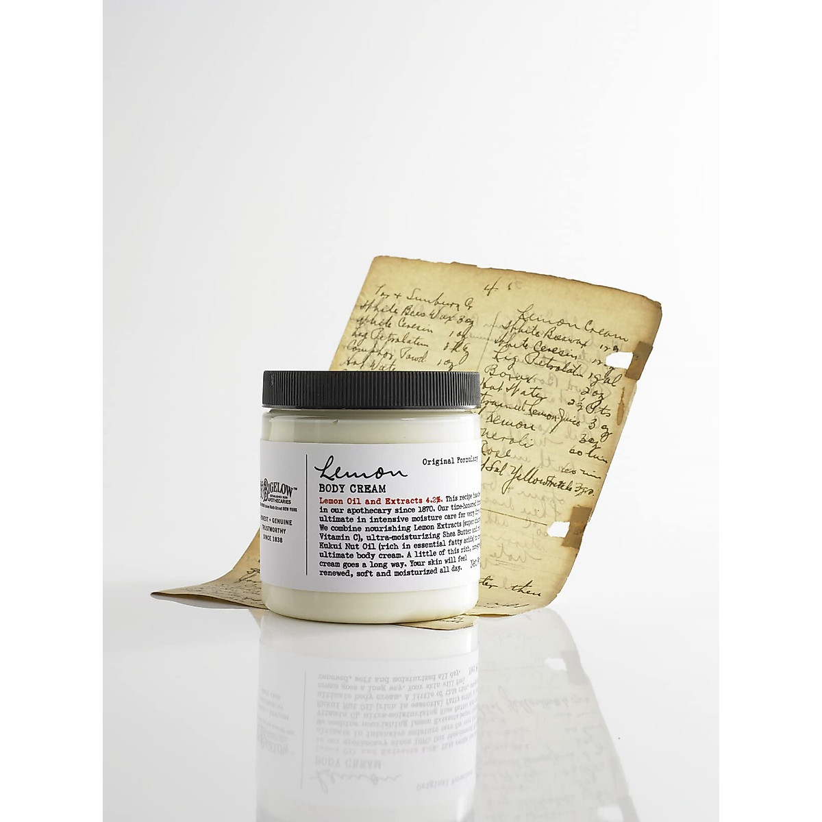 C.O. Bigelow Lemon Body Cream, Moisturizing Body Cream with Shea Butter, Kukui Nut Oil, Lemon Oil and Extracts for Dry Skin, 8 oz.