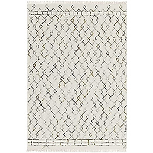 Hauteloom Husum Wool Living Room, Bedroom Area Rug - Bohemian, Transitional - Cream, Mustard, Medium Brown - 8' x 10'