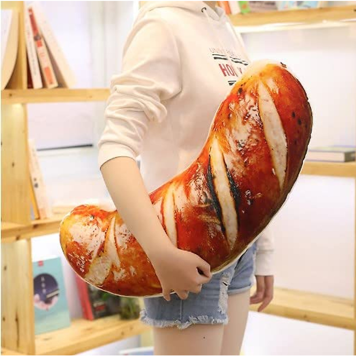 Zerodis Simulation Food Pillow, 3D Toy Cushion Pillow Plush Toy Soft Sofa Living Room Bedroom Car Decoration(Simulation Sausages)
