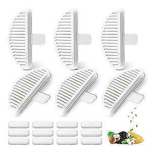 Cat Fountain Filters for Wireless Operated 67oz/2L, 6 Pack Replacement Filters & 12 Pack Replacement Filter Sponges for 67oz/2L Automatic Pet Fountain Cat Water Fountain Cat Water Dispenser