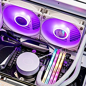 Cooler Master MasterLiquid ML240L V2 RGB White Edition CPU Liquid Cooler - Brighter Lighting Effects, 3rd Gen. Pump, Superior Radiator and Dual Advanced 120 mm SickleFlow RGB Fans - White