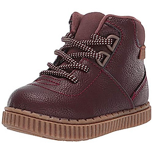 OshKosh B'Gosh Boy's Haskell Ankle Boot, Dark red, 11 M US Little Kid