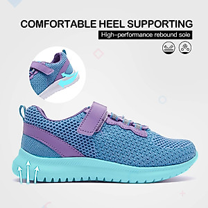 RUNSIDE Kids Shoes, Boys Girls Sneakers Lightweight Athletic Walking/Running Tennis Shoes, Size 2 Big Kid, Blue