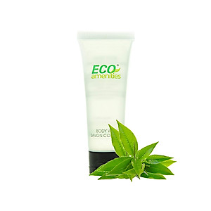 ECO Amenities Travel Size 1oz Body Wash (BULK 200 Pack) - 30ml Bulk Hotel Body Wash Supplies for Guests - Green Tea Scent Eco body wash for woman, Body wash for men, Biodegradable Container