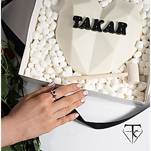 Elegant 10k White Gold Double Heart Garnet and Diamond Infinity Ring (Size 8.25)