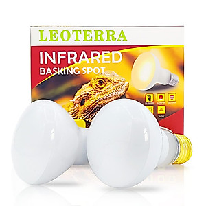 Leoterra 50w Reptile Incandescent Basking Bulb UVA Heat Lamp Bulbs (Pack of 2) for Reptile Terrariums,Bearded Dargon,Lizard,Snakes Use.Easy to Install Incandescent Basking light Bulbs