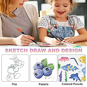 MEMX Sketch Book for Kids, 8”X11.5” 100 Pages(110gsm), Spiral Bound Artist Sketch Pad, Durable Acid Free Sketchbook for Painting, Sketching or Doodling, Best Gifts for Drawing Boys and Girls, White