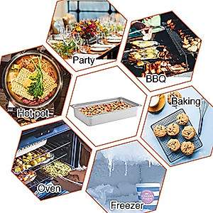 Kweetle 6 Pack Hotel Pans Steam Table Pan Full Size 6inch Deep Steam Pan Stainless 20.8" L x 12.8" W x 6" H Full Size Hotel Pan Anti Jam Steam Table Pan(6 PCS)