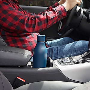 BJPKPK Insulated Water Bottles, 18oz Stainless Steel Metal Water Bottle with Strap, BPA Free Leak Proof Thermos, Mugs, Flasks, Reusable Water Bottle for Sports & Travel, Navy Blue