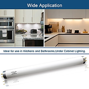 (4Pack) F15T12-CW 15W T12 Cool White 18" Fluorescent Light Bulb,Replace G E,Sylvania 21532,Philips Lamp Light Bulb,4100K Cool White, Medium Bi-Pin G13 Base