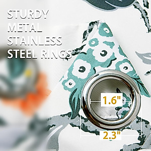 DriftAway Ada Floral Botanical Print Flower Leaf Lined Thermal Insulated Room Darkening Blackout Grommet Window Curtains 2 Layers Set of 2 Panels Each 52 Inch by 84 Inch Ivory Orange Teal