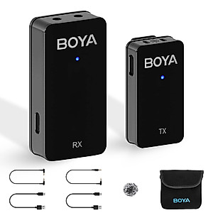 BOYA WMic5-M1 Wireless Lavalier Microphone for Canon Nikon Sony Camera DSLR Smartphone 2.4GHz Dual-Channel Rechargeable Lapel On Mic for Vlogging Streaming Interview YouTube 1 Transmitter 1 Receiver