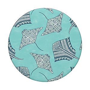 Soft Blue Tribal Stingrays PopSockets Swappable PopGrip