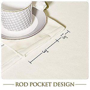 StangH Ivory White Velvet Curtains & Small Blackout Curtains