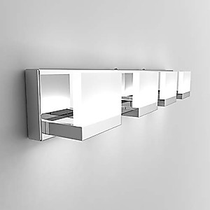 Tipace 4 Lights LED Modern Vanity Light Chrome Bathroom Lighting Fixture Up and Down Bathroom Wall Light Over Mirror(White Light 6000K)