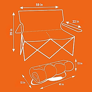 Kelty Loveseat Camping Chair, Canyon Brown/Belluga – Folding Double Camp Chair for Festivals, Camping and Beach Days - Updated 2019 Model …