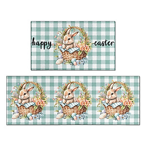 Nutksea Sunflower Kitchen Decor Rug Set 2 Pieces Waterproof Runner Rugs Washable Apply to Kitchen Sink or Laundry, Sunflower Decorations Indoor Floor Mat 17"x47"+17"x30"