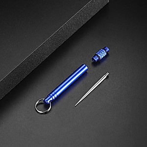 6 Pieces Metal Titanium Toothpicks, Portable Reusable Pocket Toothpicks with Stainless Steel Toothpick Holder, Multifunctional Metal Toothpicks Holder Keychain for Outdoor Travel Picnic Camping (6)