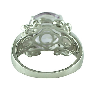 SGL Green Amethyst 5.45 Carat Cocktail Ring for Women 925 Sterling Silver Anniversary Wedding Jewelry for Women