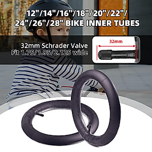 16'' x 1.75/1.95/2.15 Inner Tubes (2-Pack) | Compatible with Most 16’’ Kid Bikes Like RoyalBaby, Schwinn, Dynacraft Magna and Titan - Made from BPA/Latex Free Premium Quality Butyl Rubber